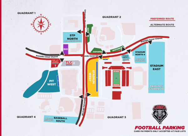 Parking and Transportation – University of New Mexico Lobos athletics